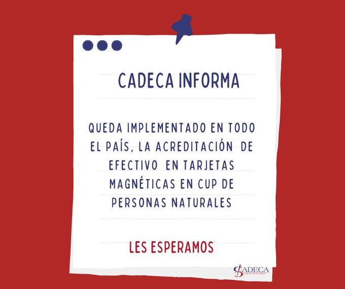 Cadeca amplía su servicio de transferencia de efectivo - Canal Habana